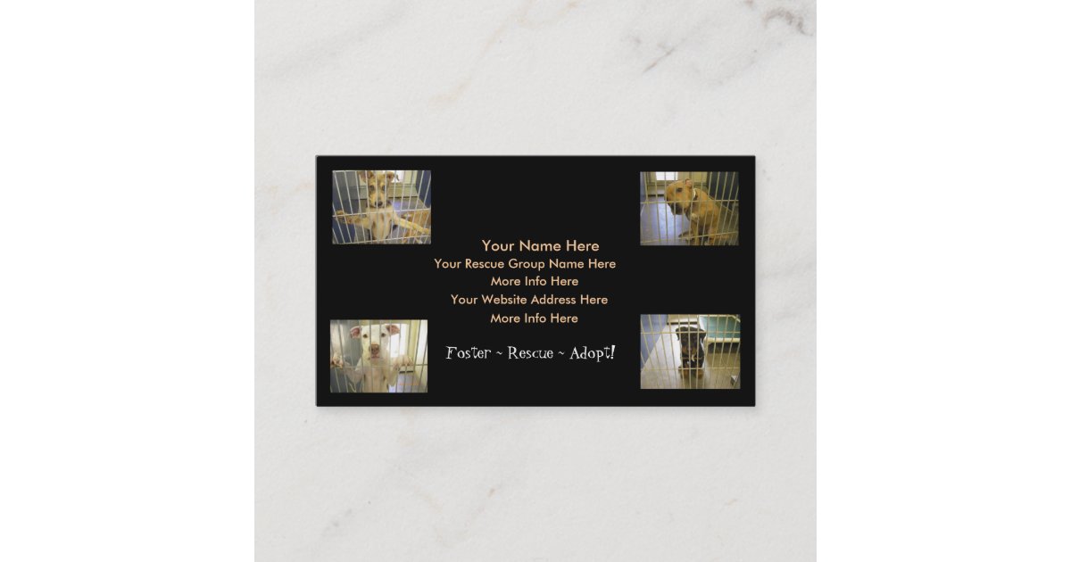 Animal Rescue Business Cards (Foster~Rescue~Adopt) | Zazzle