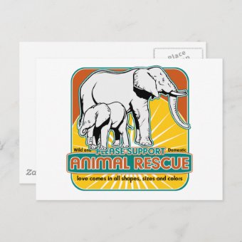 Animal Rescue Elephants Postcard | Zazzle
