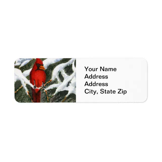 Animal Return Address Label Cardinal red bird | Zazzle