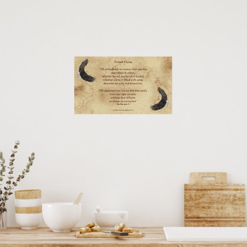 Animal Rights Poem & Bald Eagles Literary Poster | Zazzle