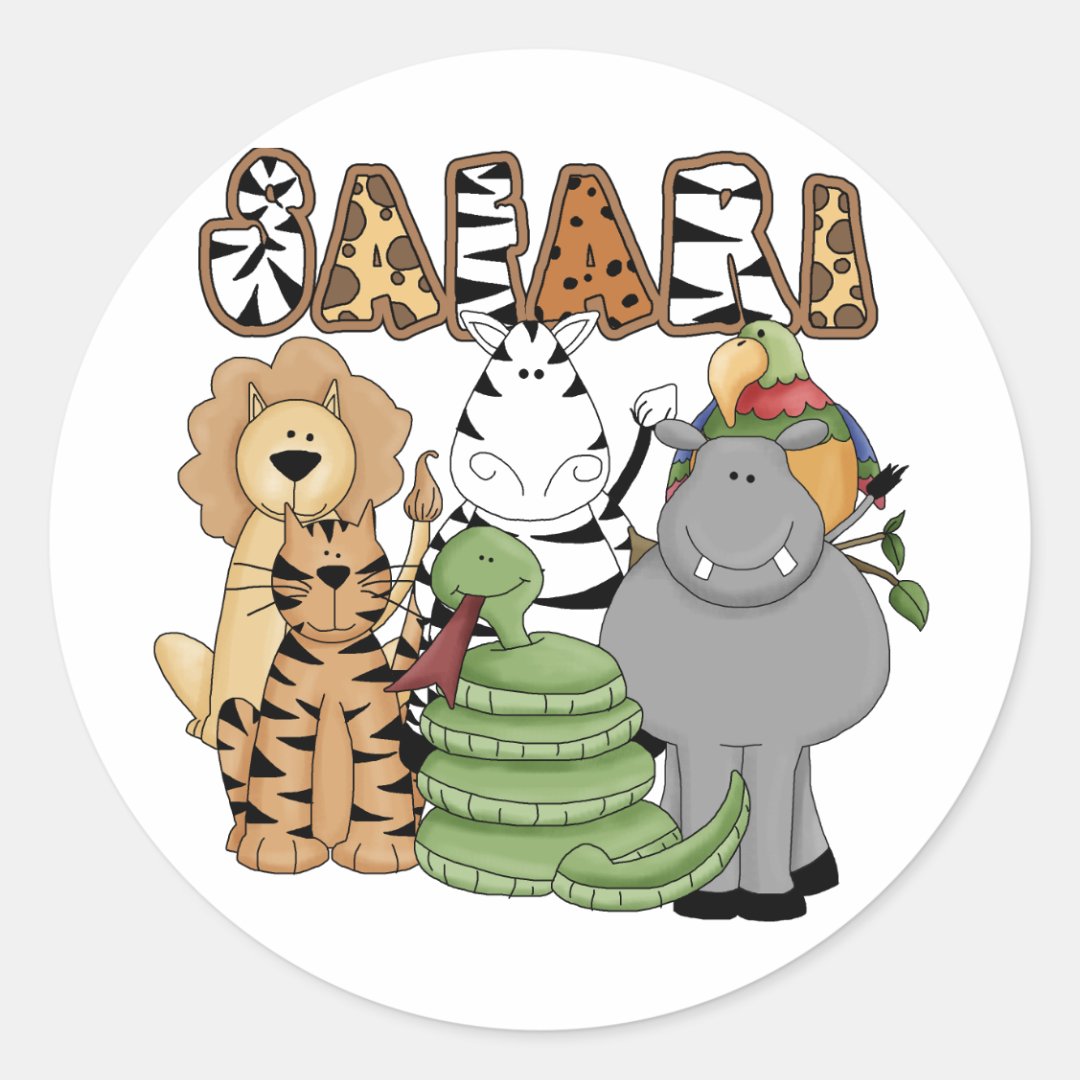 Animal Safari Classic Round Sticker | Zazzle