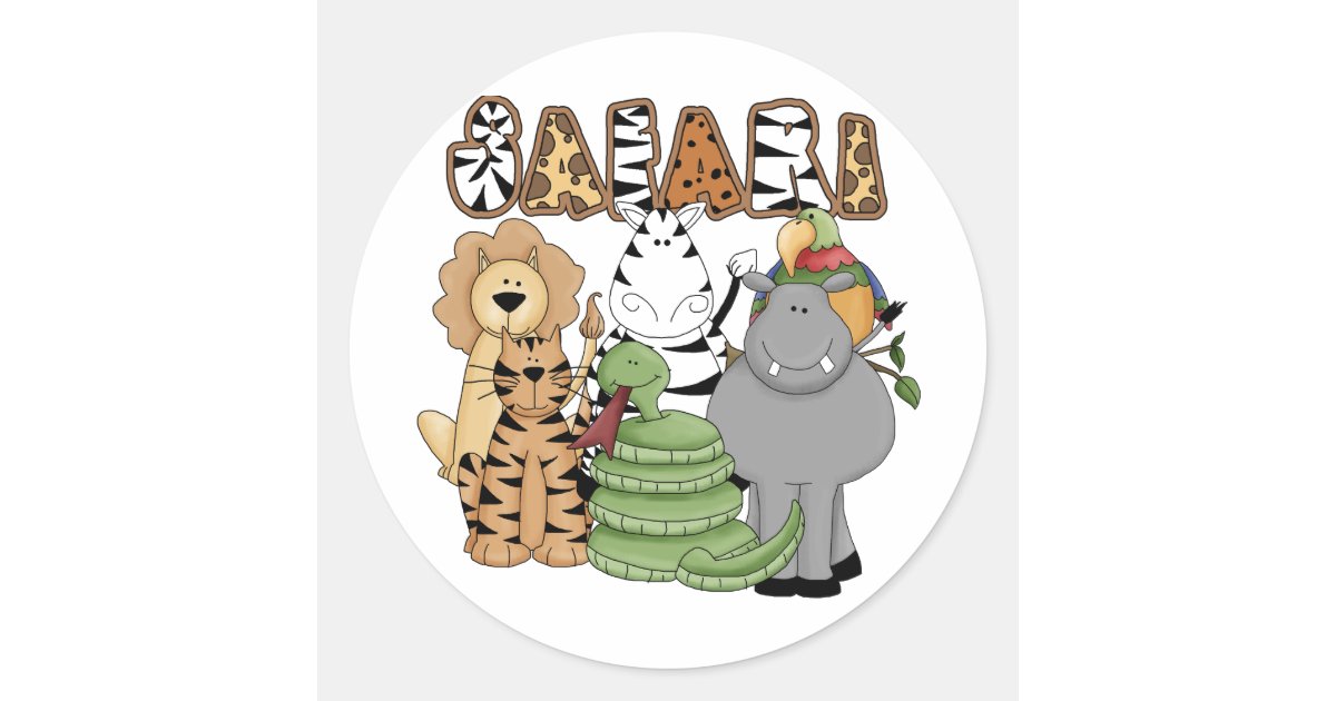 Animal Safari Classic Round Sticker | Zazzle