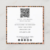 Animal Skin Leopard Print Pattern Orange QR Code Square Business Card ...