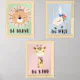 Animal theme positive affirmations wall art set | Zazzle