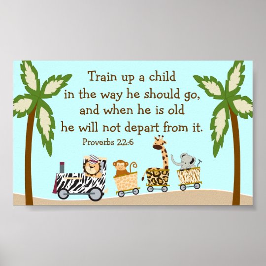 Animal Train Christian Bible Verse Wall Poster | Zazzle.com