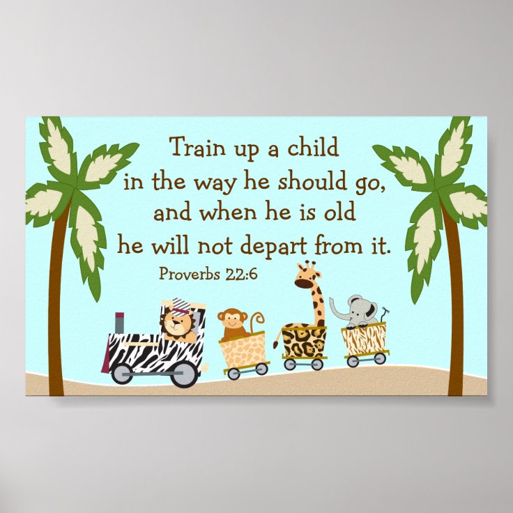 Animal Train Christian Bible Verse Wall Poster | Zazzle