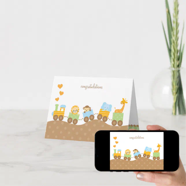 Animal Train Note Cards | Zazzle