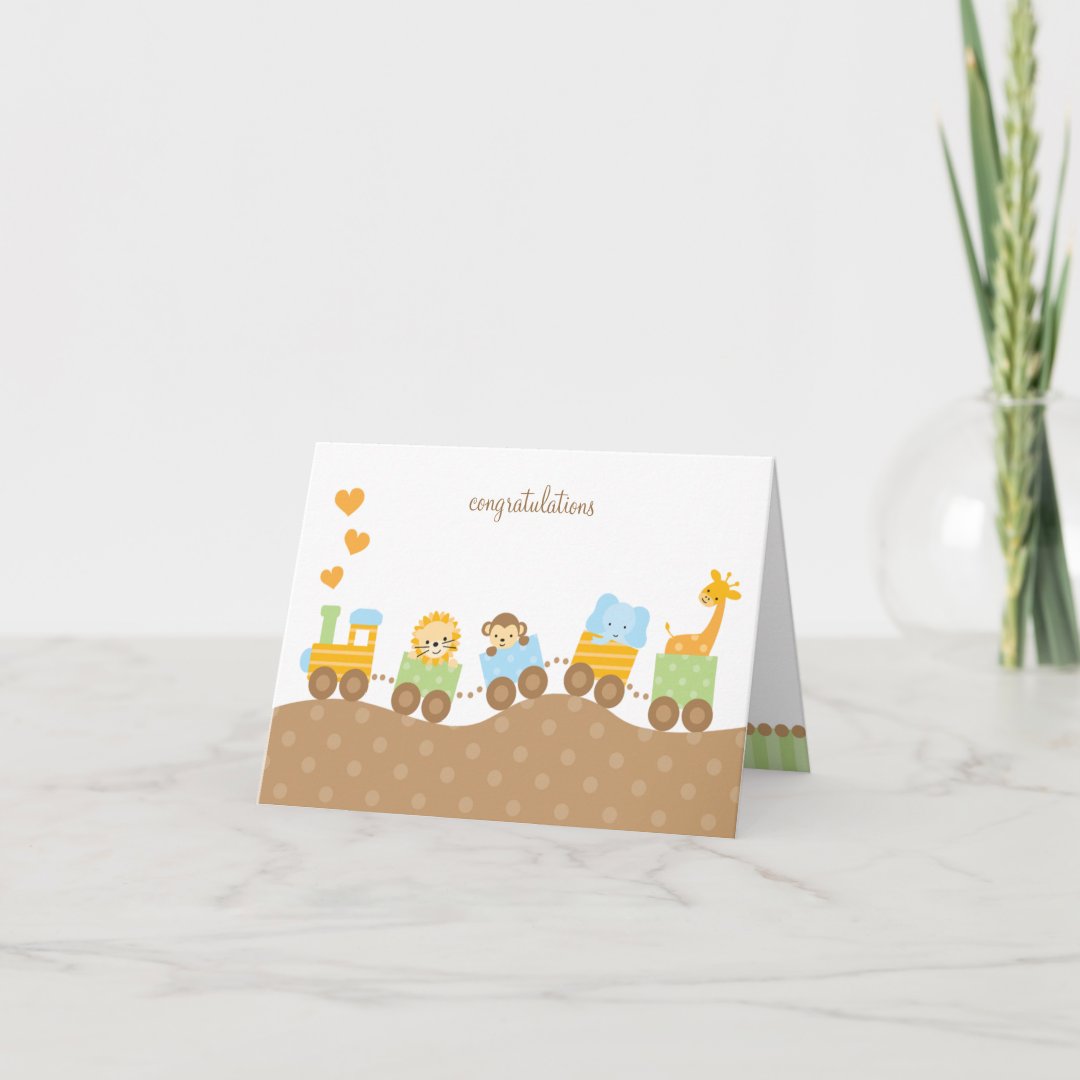 Animal Train Note Cards | Zazzle