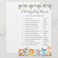 Animals Baby Shower Celebrity Baby Names Games | Zazzle