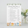 Animals Baby Shower Celebrity Baby Names Games | Zazzle