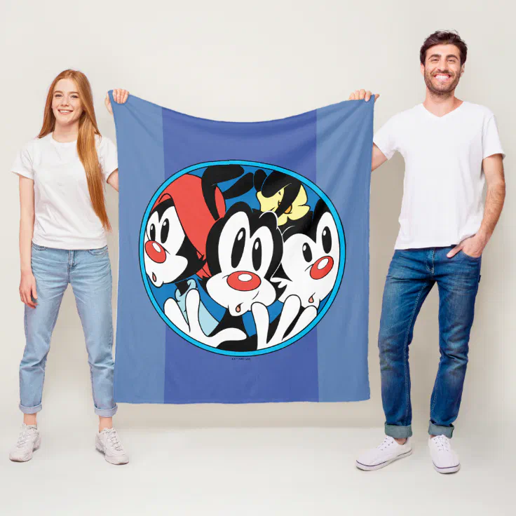 Animaniacs | Warner Siblings Circle Graphic Fleece Blanket | Zazzle