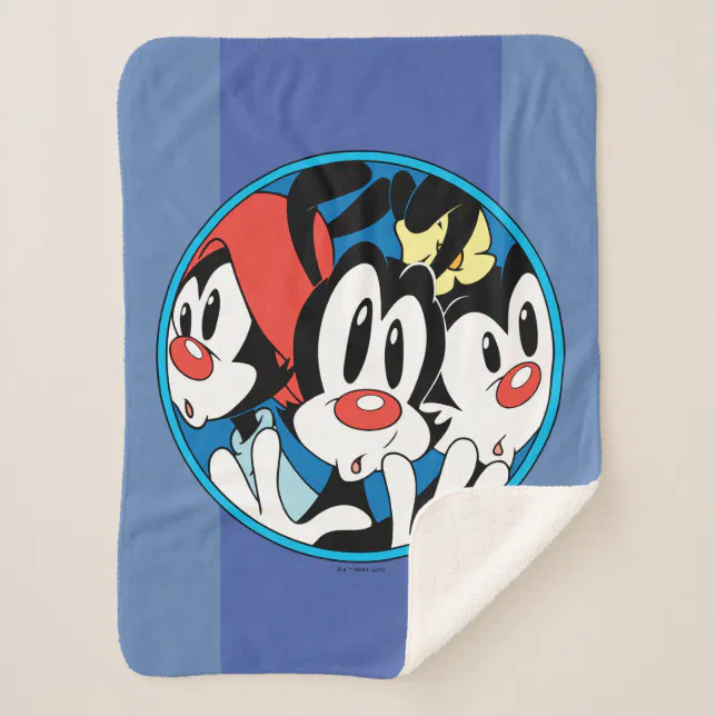 Animaniacs | Warner Siblings Circle Graphic Sherpa Blanket | Zazzle