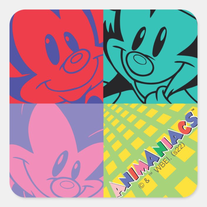Animaniacs | Warner Siblings Pop Art Graphic Square Sticker | Zazzle.com