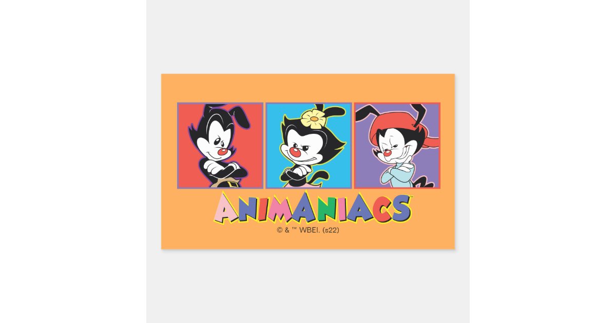 Animaniacs | Yakko, Dot, & Wakko Panel Graphic Rectangular Sticker | Zazzle
