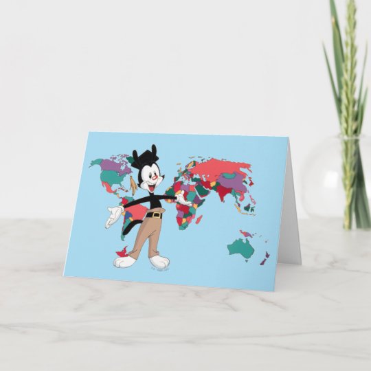 Animaniacs | Yakko's World Map Graphic Card | Zazzle.com