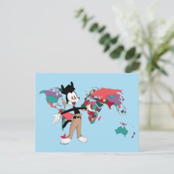 Animaniacs | Yakko's World Map Graphic Postcard | Zazzle