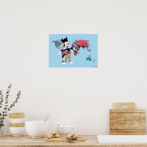 Animaniacs | Yakko's World Map Graphic Poster | Zazzle
