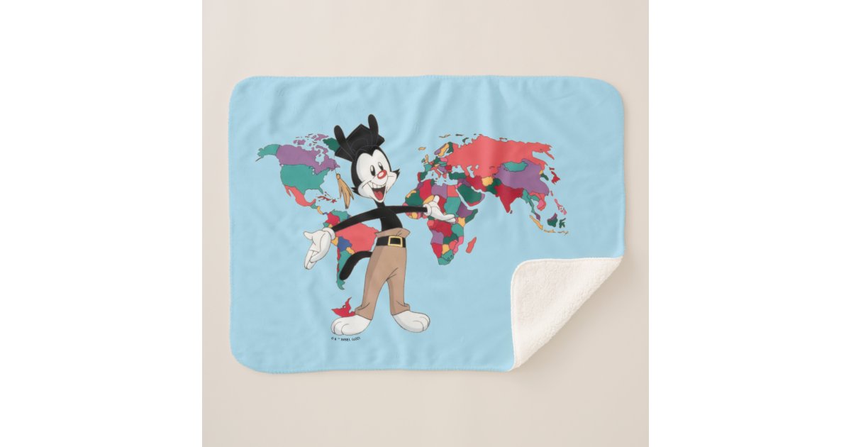 Animaniacs | Yakko's World Map Graphic Sherpa Blanket | Zazzle