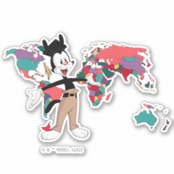 Animaniacs | Yakko's World Map Graphic Sticker | Zazzle