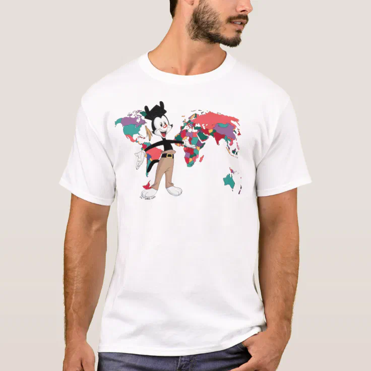Animaniacs | Yakko's World Map Graphic T-Shirt | Zazzle