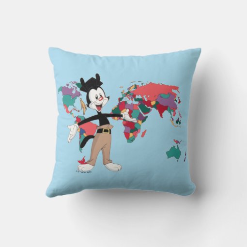 Animaniacs | Yakko's World Map Graphic Throw Pillow | Zazzle