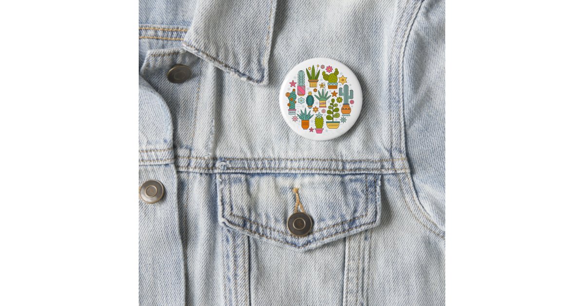 Animated cactus plants button | Zazzle