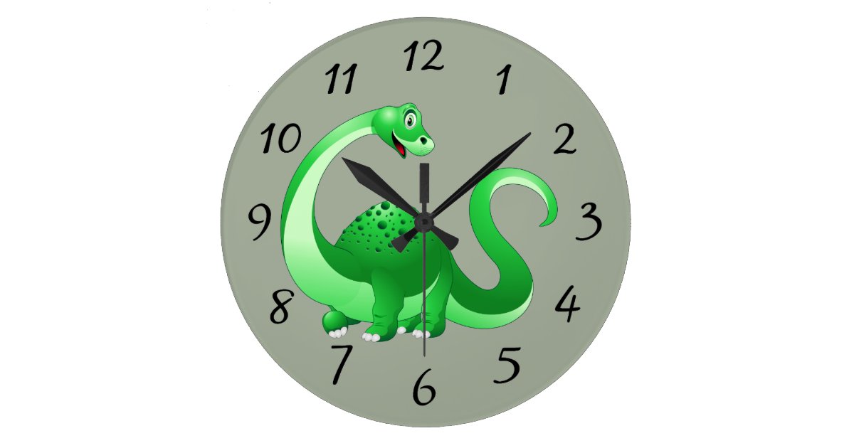Animated Dinosaur Large Clock | Zazzle.com