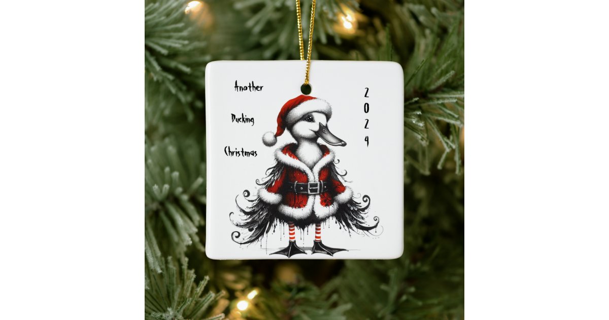 Animated Gothic Duck Tree Ornament | Zazzle