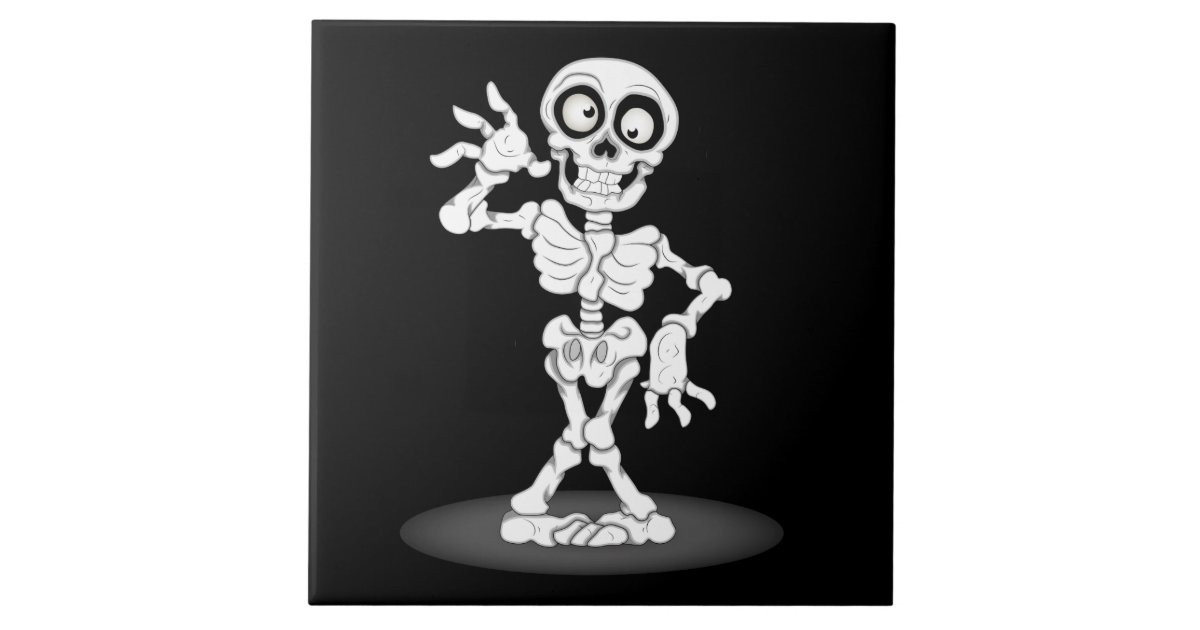 Animated Halloween Skeleton Ceramic Tile | Zazzle