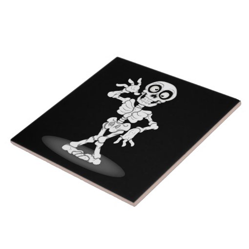 Animated Halloween Skeleton Ceramic Tile | Zazzle