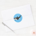 Animated Orca whale Classic Round Sticker | Zazzle