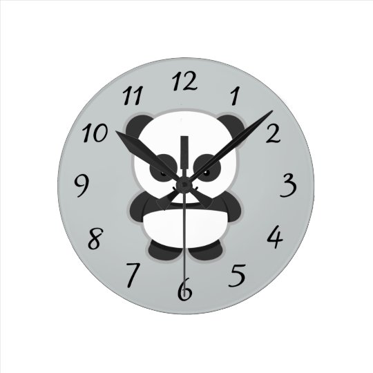 Animated Panda Bear Round Clock | Zazzle.com