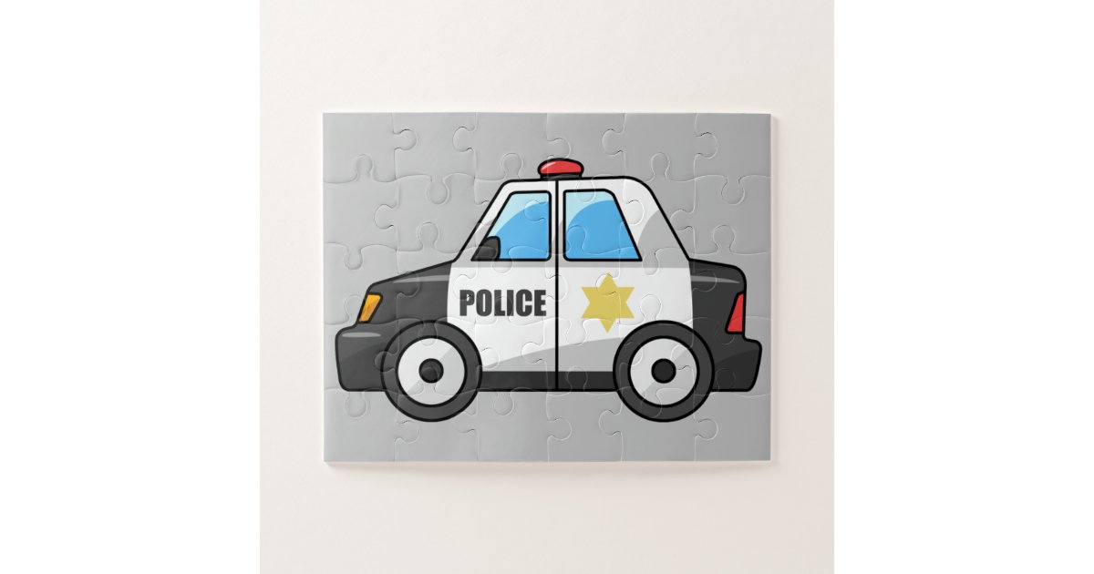 Animated Police Car Jigsaw Puzzle | Zazzle