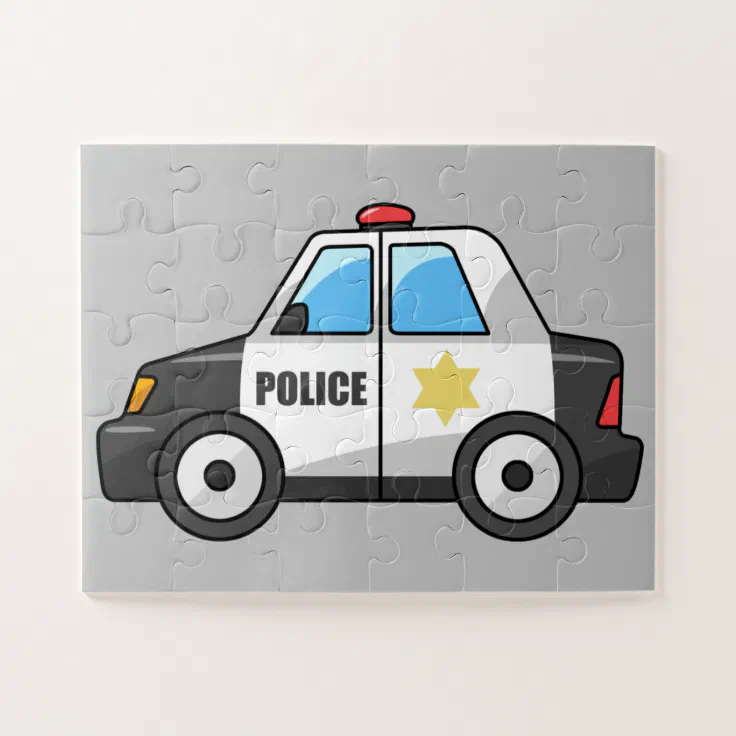 Animated Police Car Jigsaw Puzzle | Zazzle