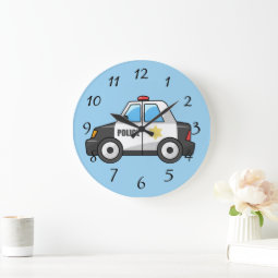 Animated Police Car Large Clock | Zazzle