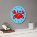 Animated Red Crab Large Clock | Zazzle