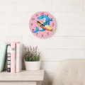Animated shark surfer large clock | Zazzle