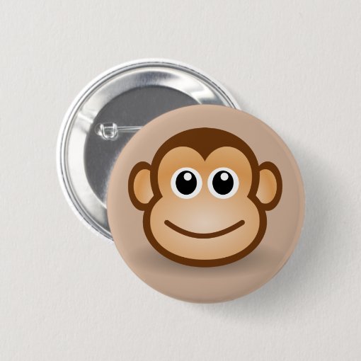 Animated Smiling Monkey Button | Zazzle