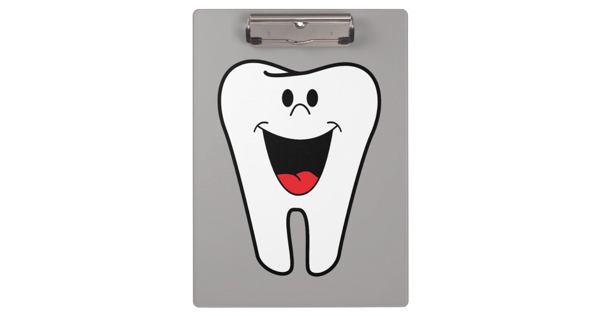 Animated Smiling Tooth Clipboard | Zazzle