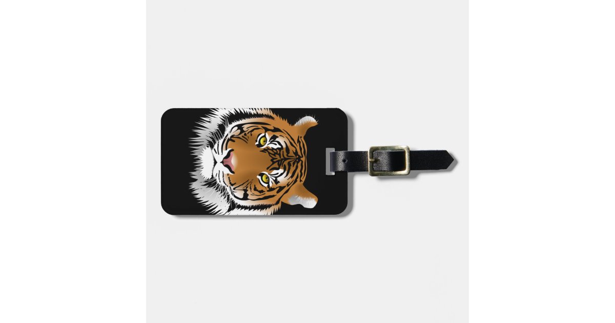 Animated Tiger Face Luggage Tag | Zazzle
