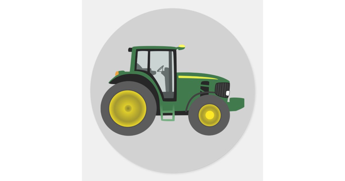 Animated Tractor Classic Round Sticker | Zazzle