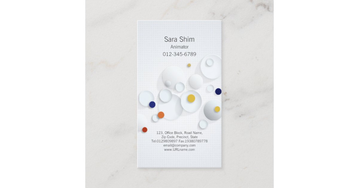 Animator Business Card 3D Dots Scatter | Zazzle