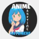 Anime Anytime Anywhere Anime Girl Classic Round Sticker | Zazzle