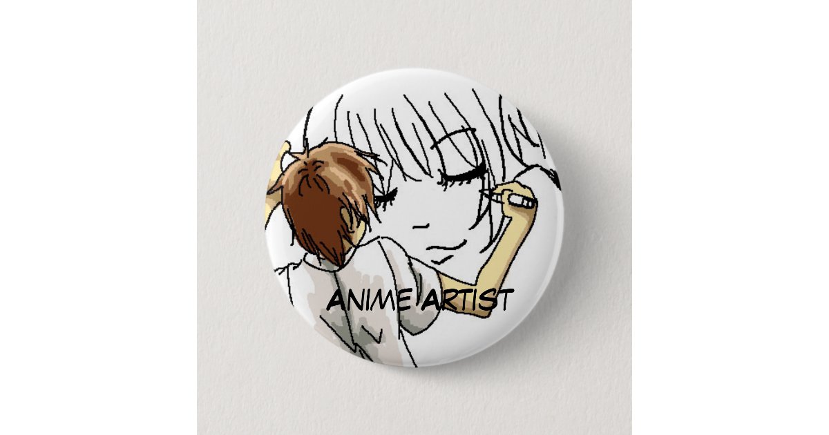 Anime Artist Pinback Button | Zazzle