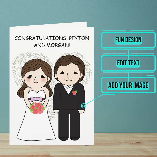 Anime Bride and Groom Wedding Day Congratulations Card | Zazzle