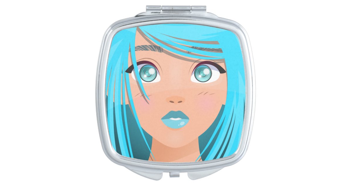 ANIME CARTOON GIRL COMPACT MIRROR | Zazzle