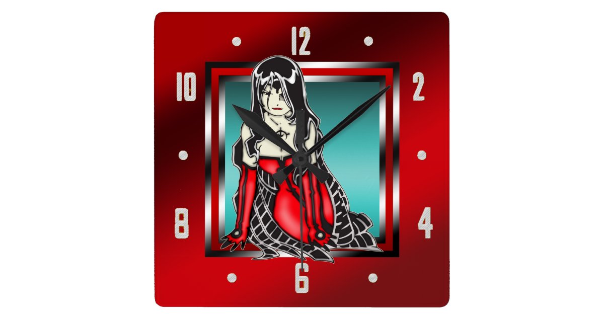 Anime Cartoon Vampire Girl Wall Clock | Zazzle.com
