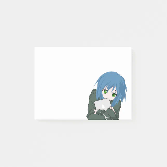 Anime Character Blue Hair Post-it Notes | Zazzle