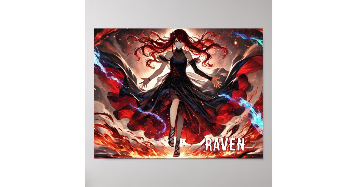 Anime Command the Flames, Embrace the Storm Custom Poster | Zazzle