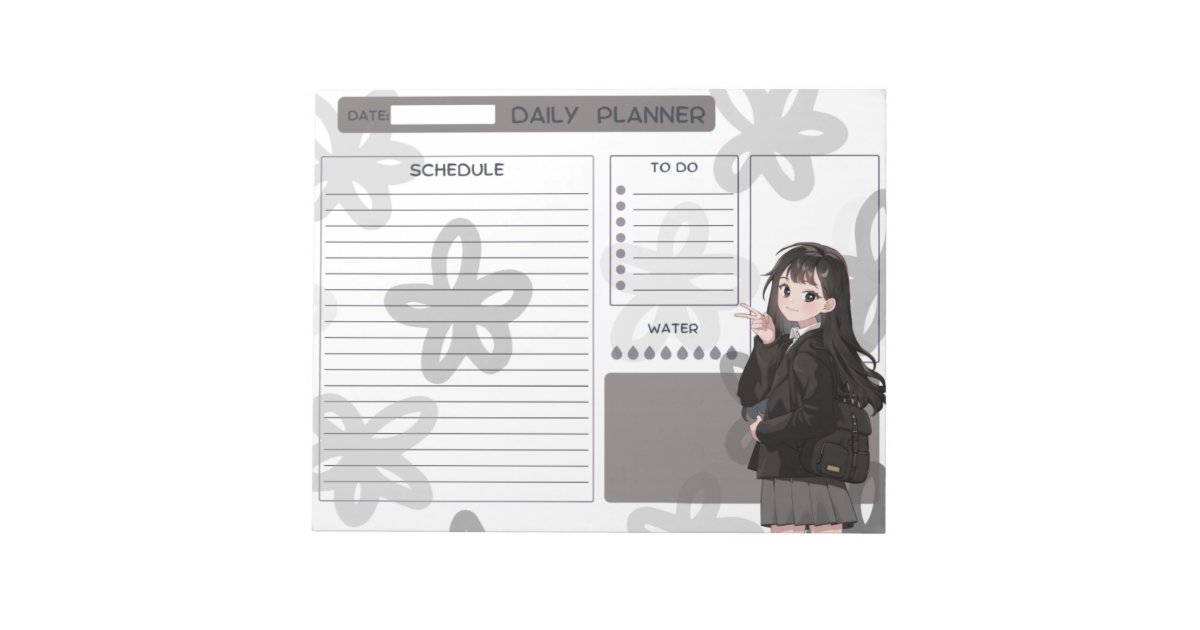 Anime Daily Planner Notepad | Zazzle